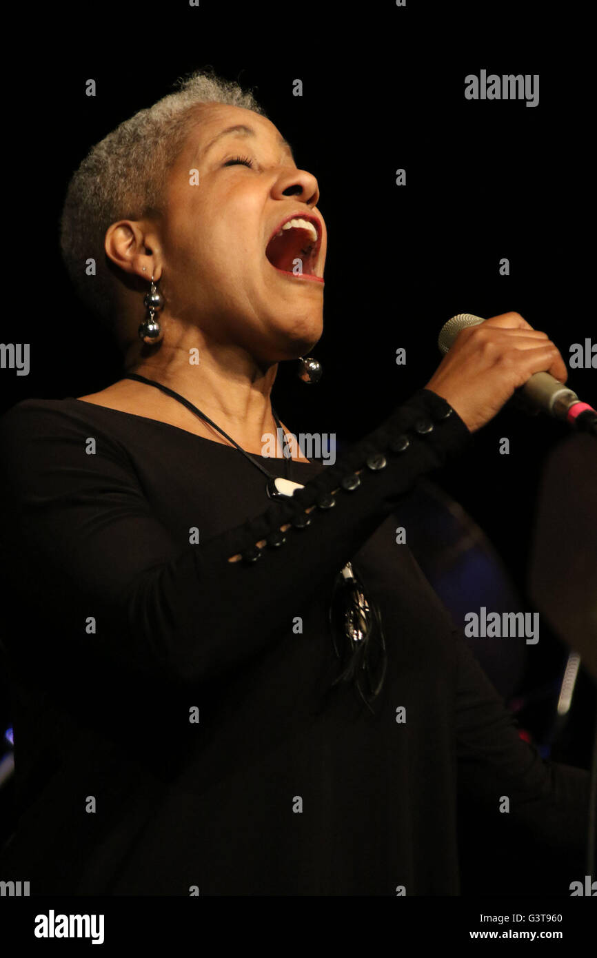 New York, New York, USA. 14th June, 2016. Jazz vocalist RENE MARIE ...