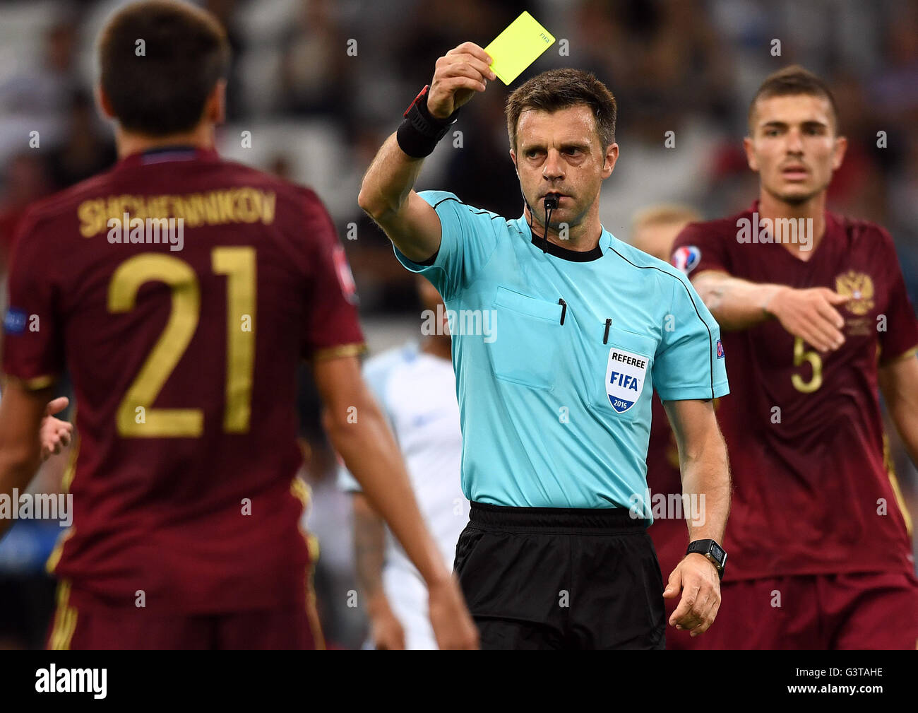 Referee Nicola Rizzoni during the UEFA Euro 2016, Group B soccer match ...