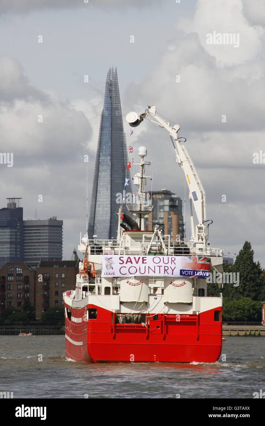 Limehouse, River Thames, London, UK. 15 June 2016. A flotilla of ...