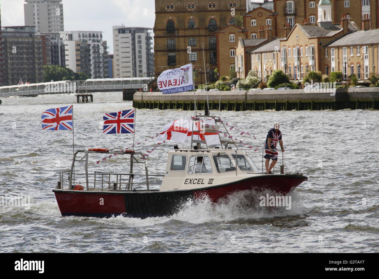 Limehouse, River Thames, London, UK. 15 June 2016. A flotilla of ...