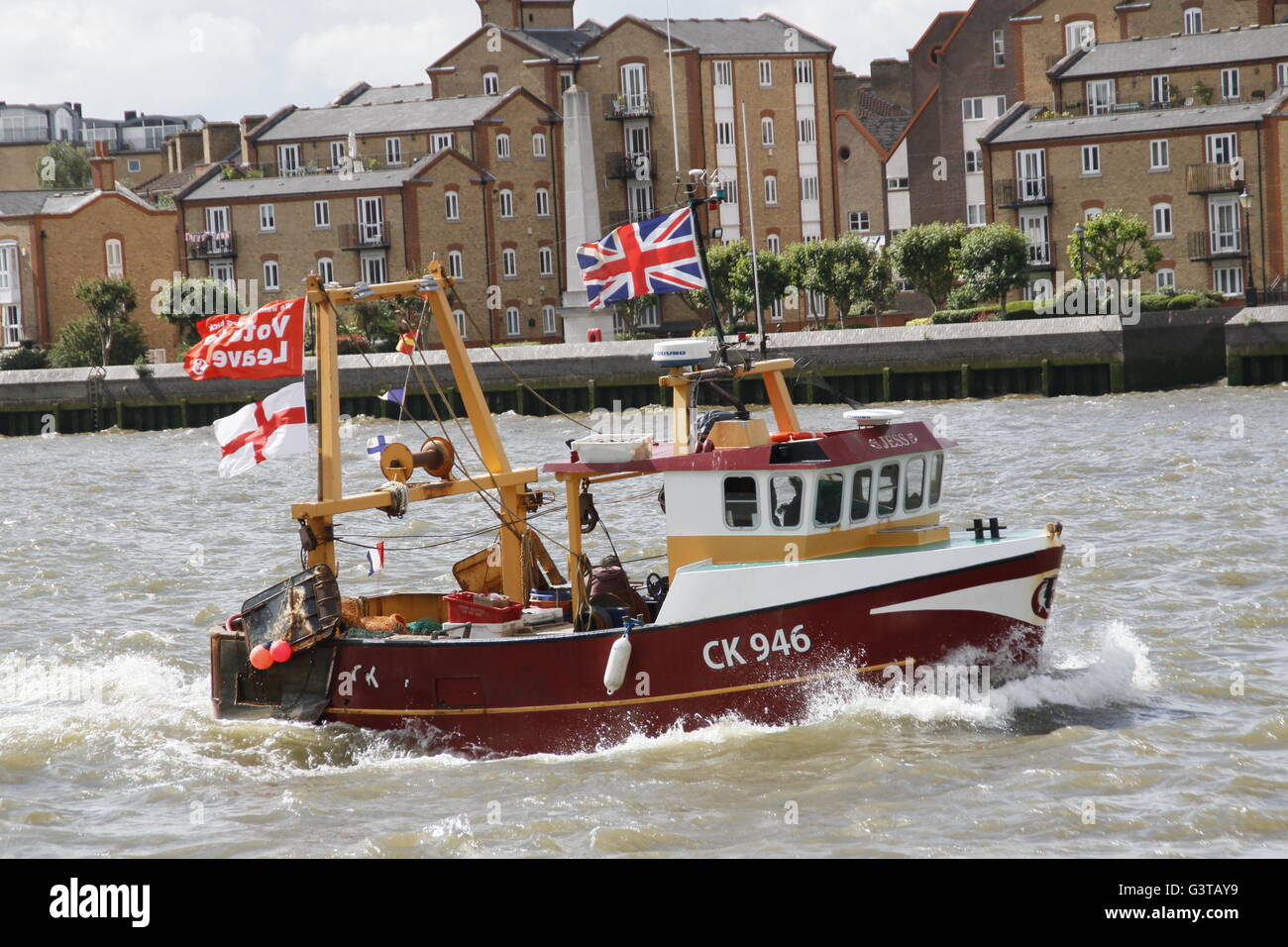 Limehouse, River Thames, London, UK. 15 June 2016. A flotilla of ...