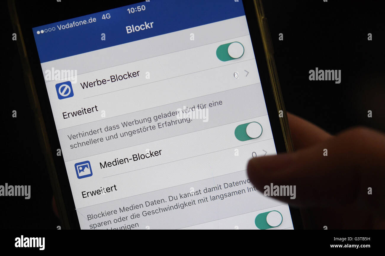 ILLUSTRATION - the mobile app 'Blockr', which blocks advertisements, is ...