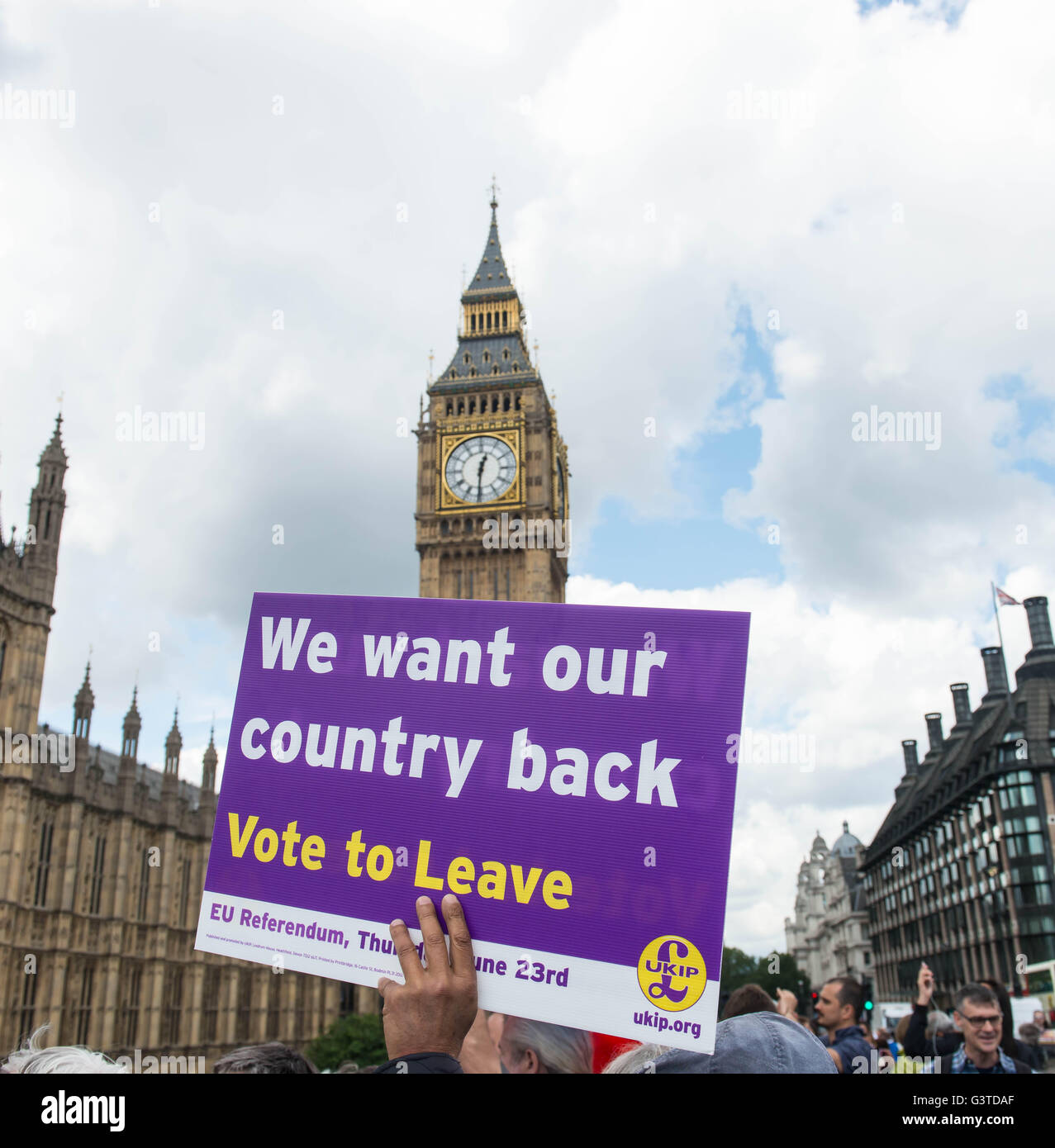London UK. 15th June 2016 Ukip leader Nigel Farage lead a flotilla to ...