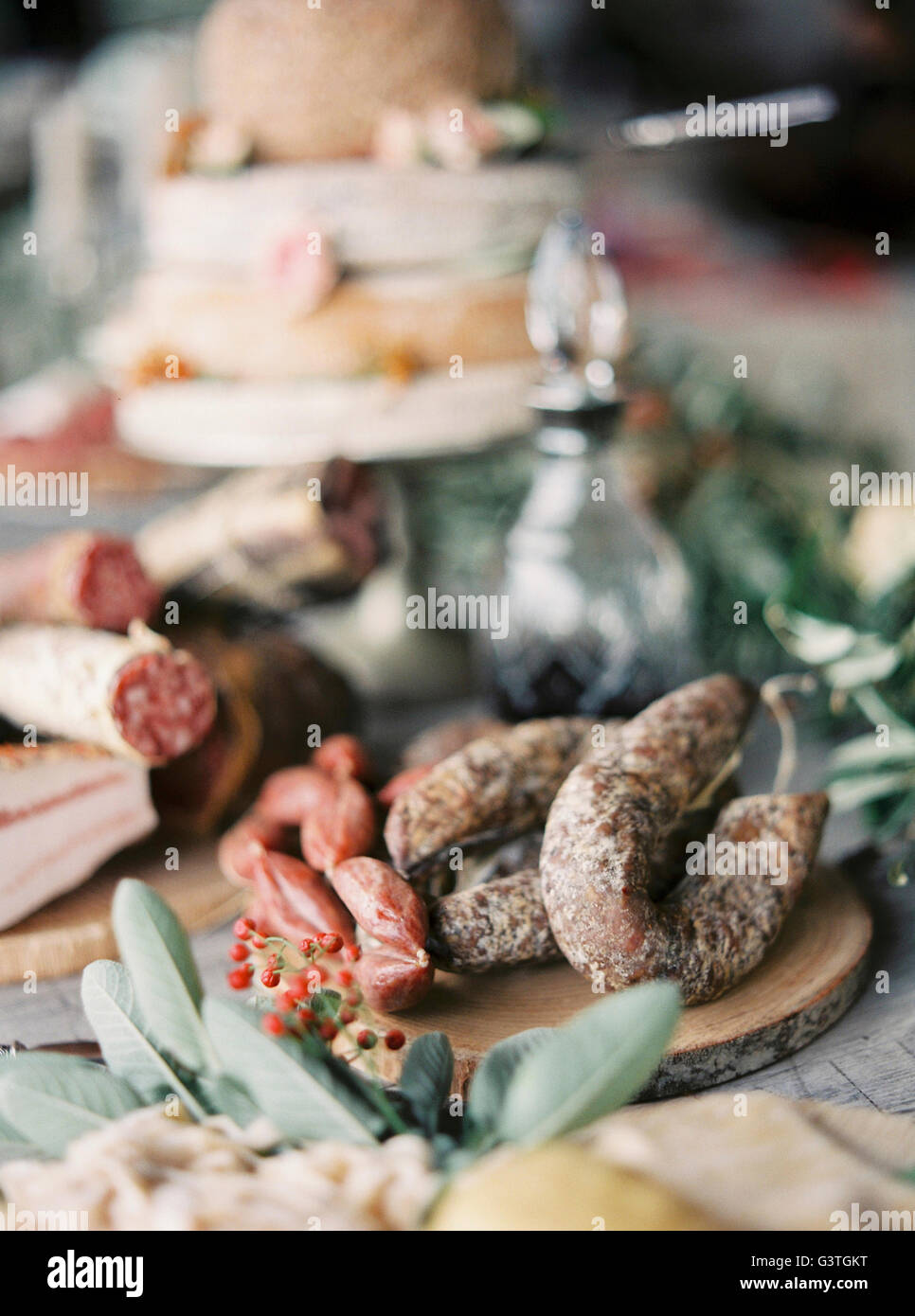 Italy, Italian meat on cutting board Stock Photo - Alamy
