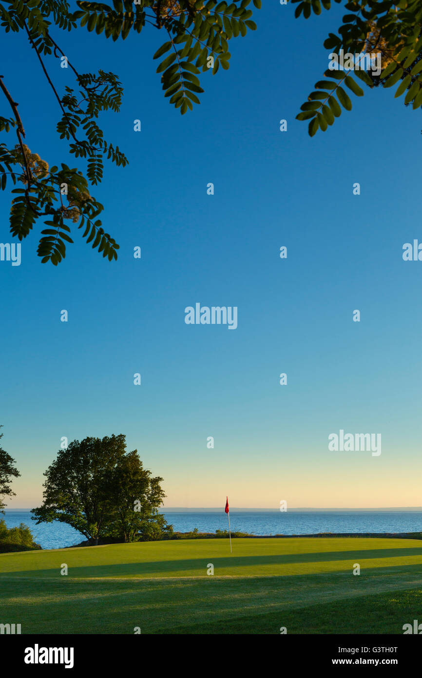 Sweden, Ostergotland, View of Lake Vattern by Ombergs Golf Resort at ...