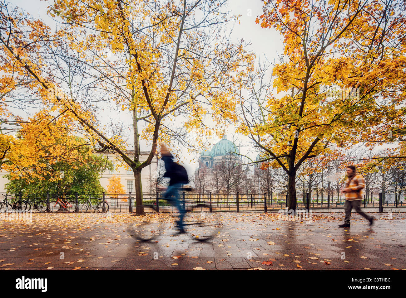 Rain Horizontal Exterior Outdoors Berlin High Resolution Stock ...