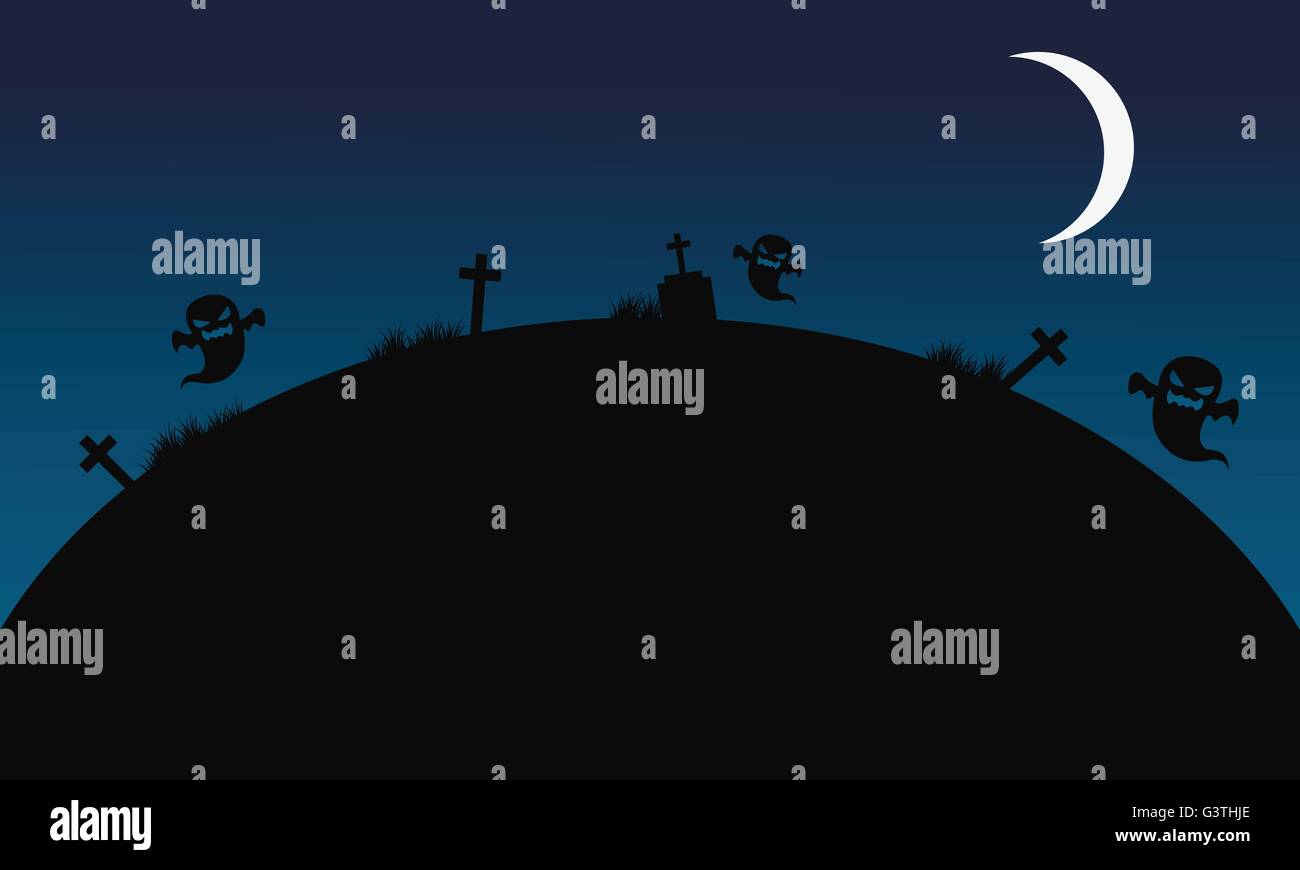 Landscape Halloween ghost and tomb Stock Vector Image & Art - Alamy