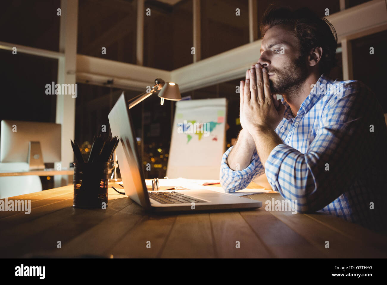 Male employee overworked desk hi-res stock photography and images - Alamy