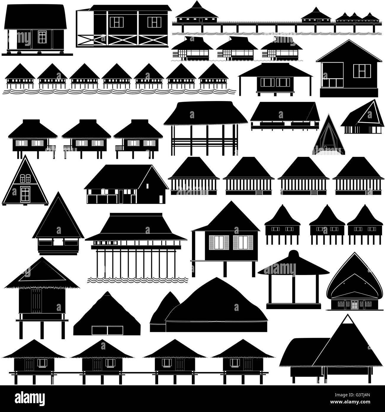Architectural landmarks of the world. The illustration on a white ...