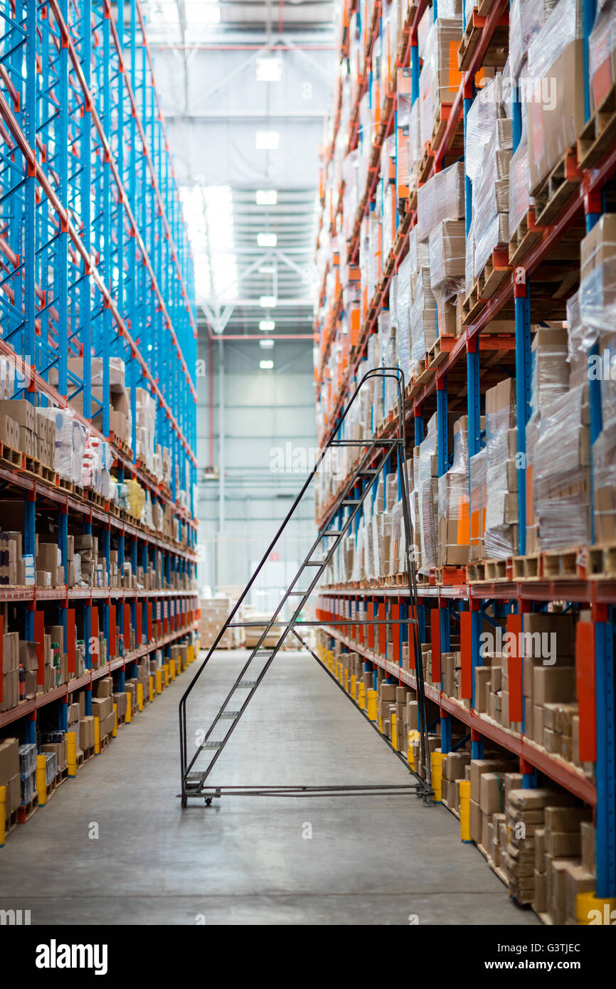 Front view of empty aisle Stock Photo - Alamy