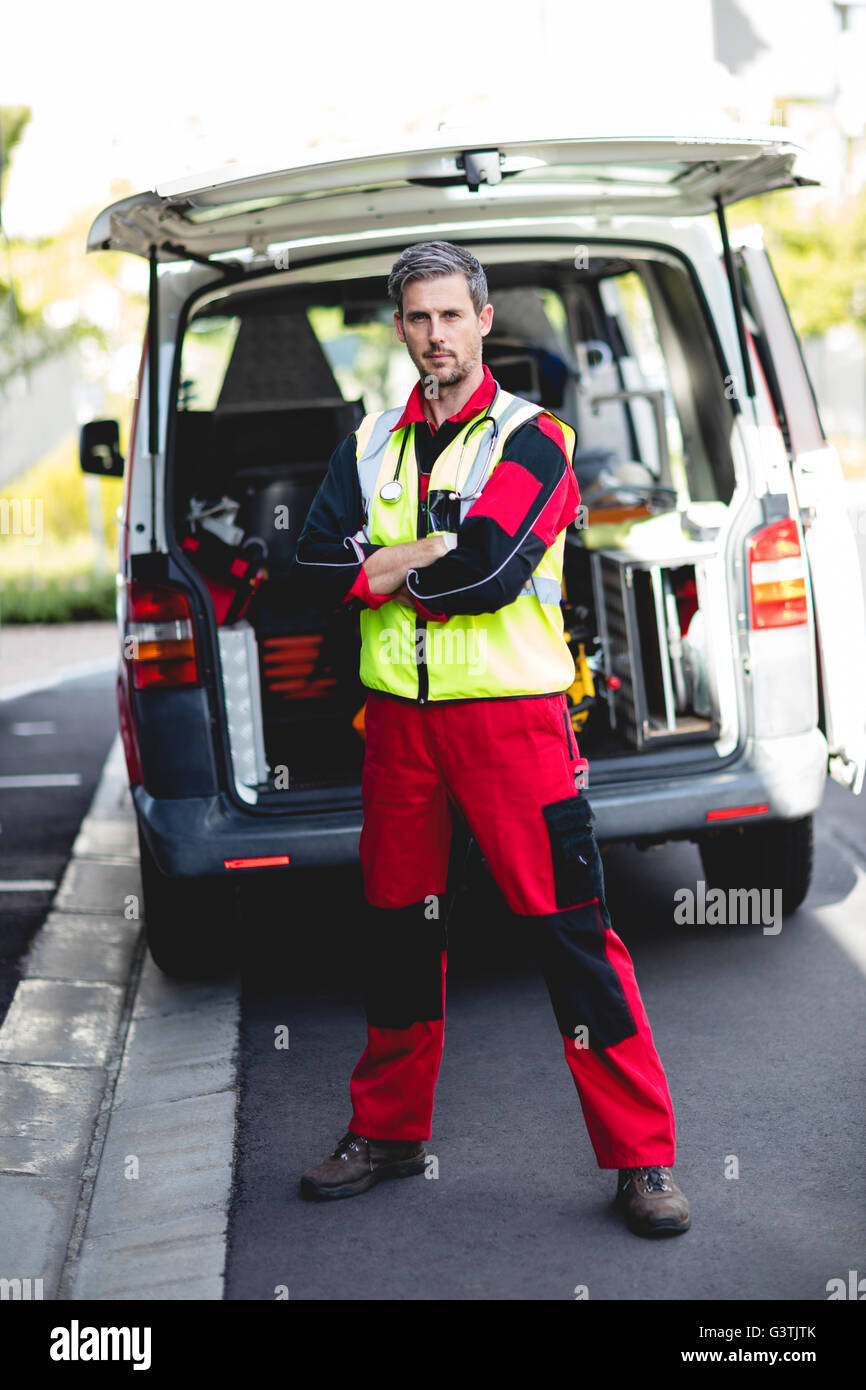 Portrait of ambulance man Stock Photo - Alamy