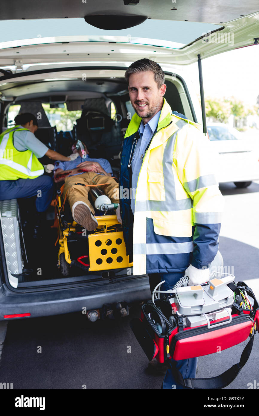 Portrait of ambulance man Stock Photo - Alamy