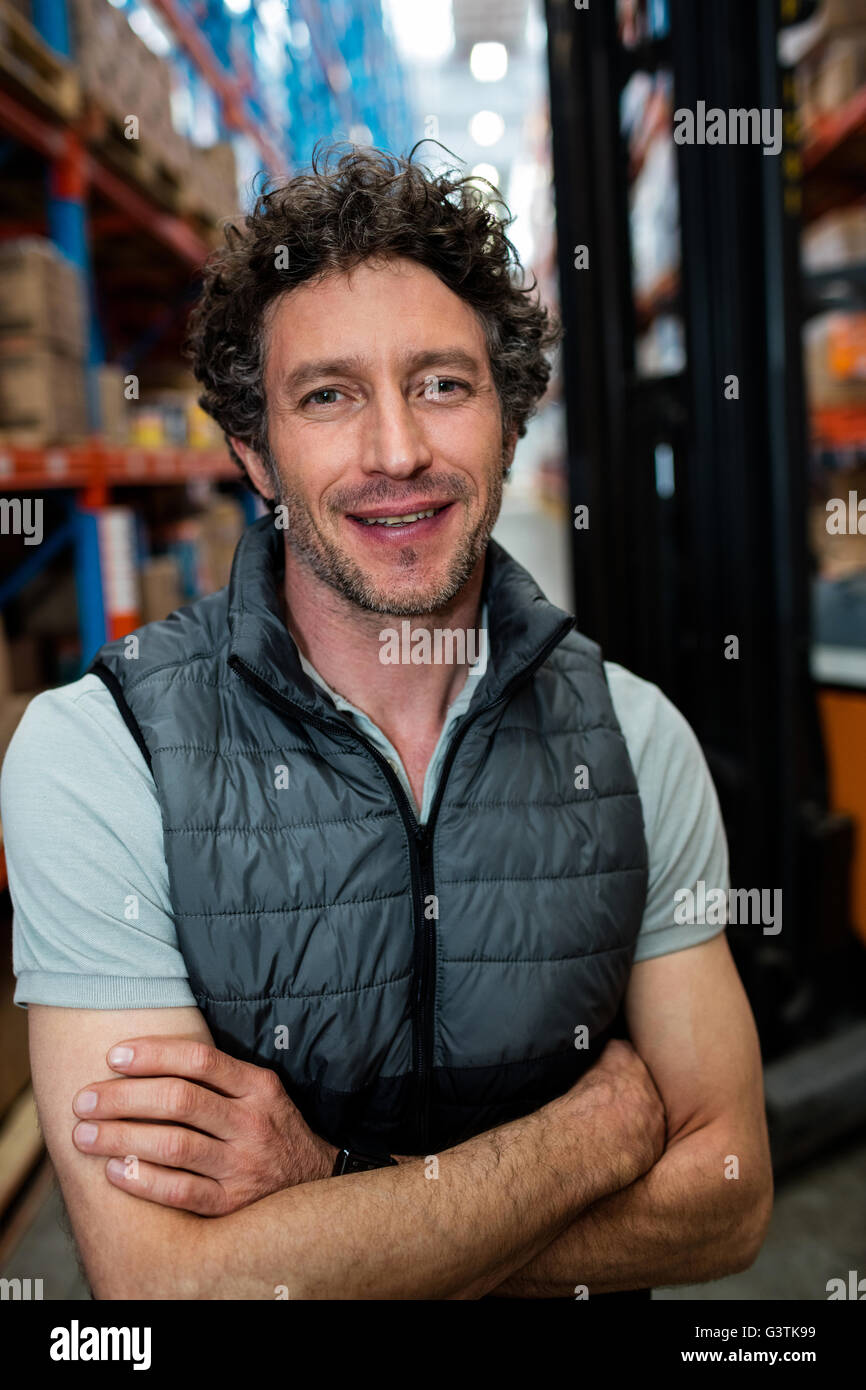 Portrait of a warehouse worker Stock Photo - Alamy