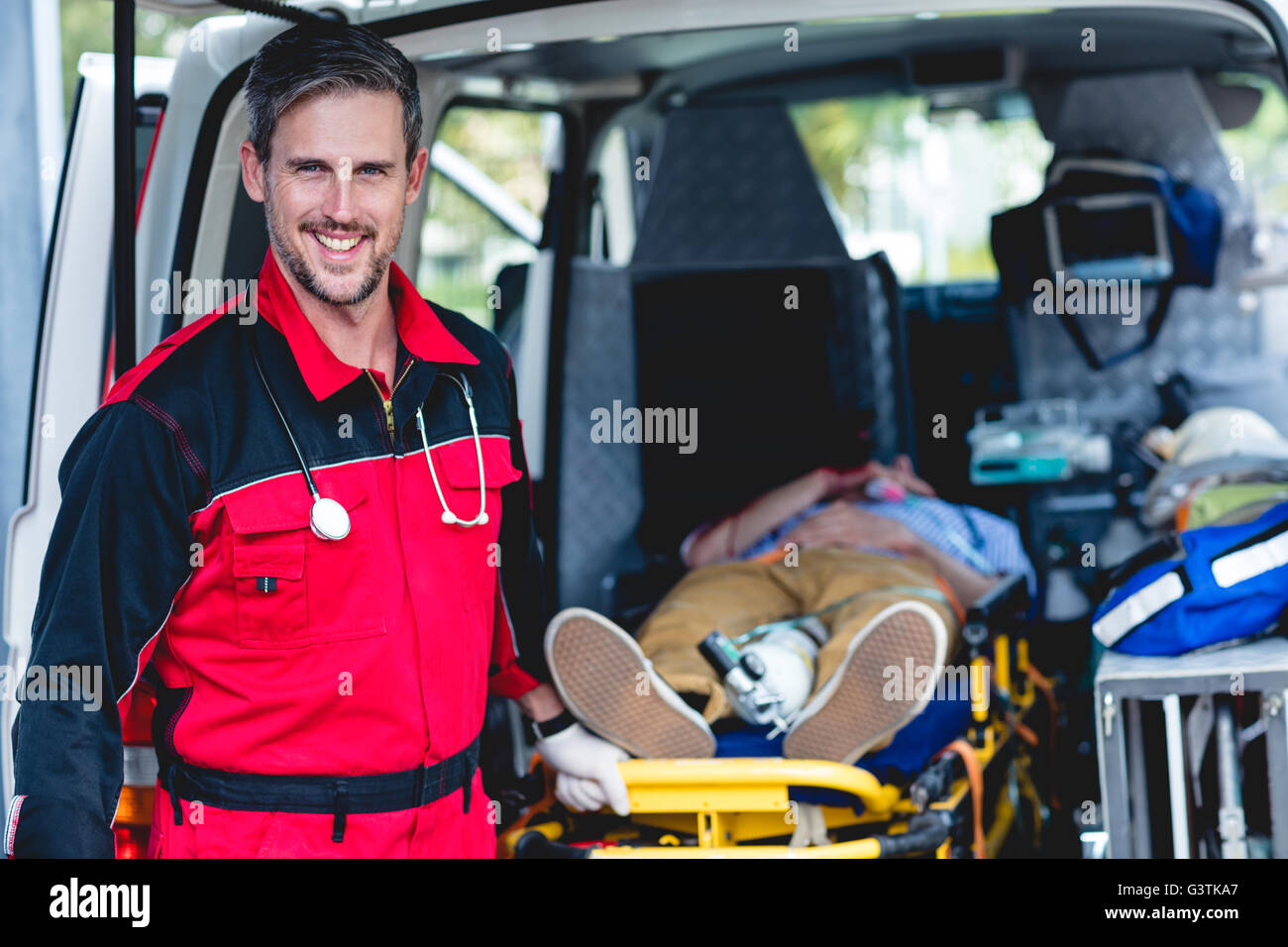Portrait of ambulance man Stock Photo - Alamy