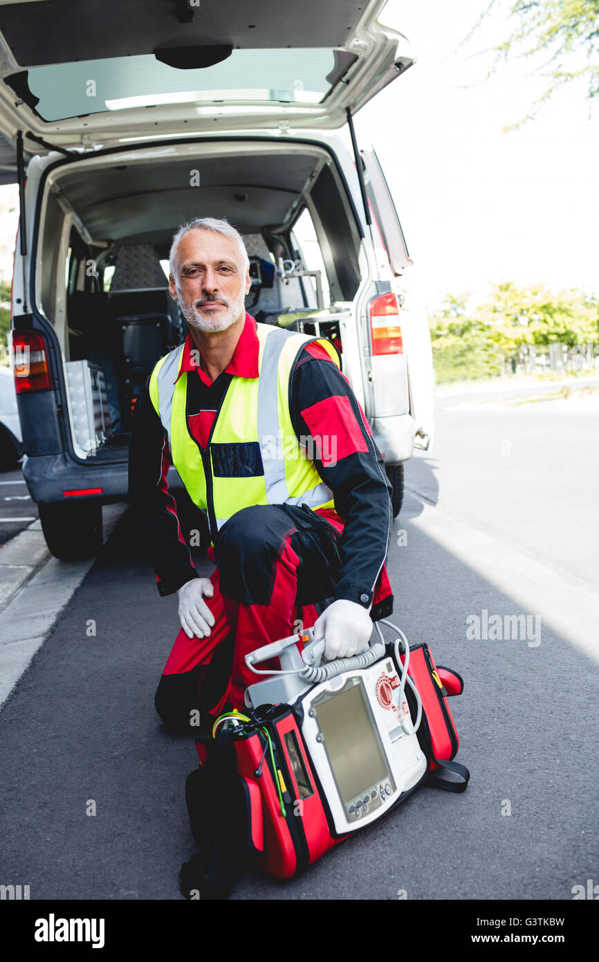 Portrait of ambulance man Stock Photo - Alamy