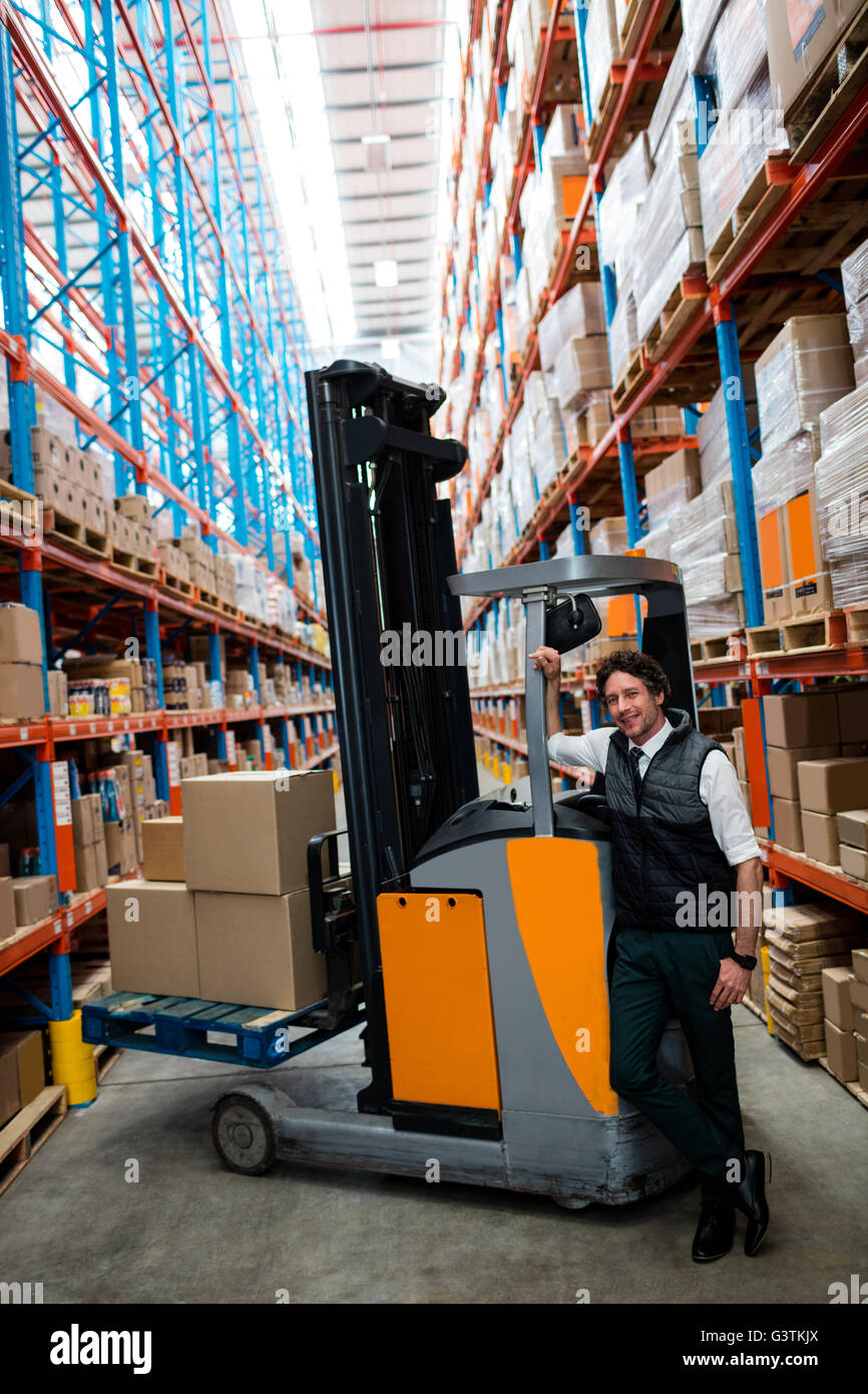 Happy forklift warehouse hi-res stock photography and images - Alamy
