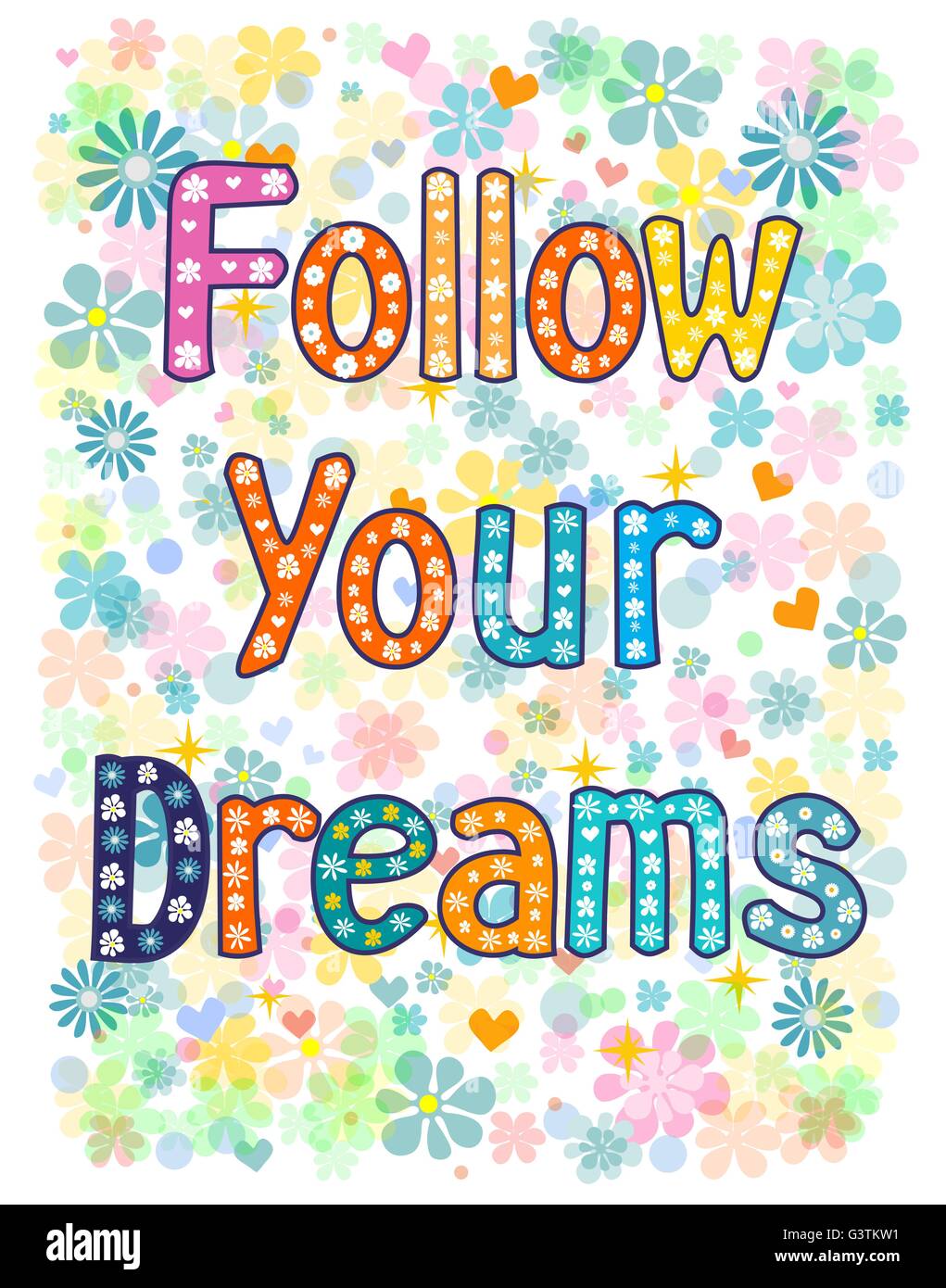 Follow dream motivation quote Stock Vector Images - Alamy