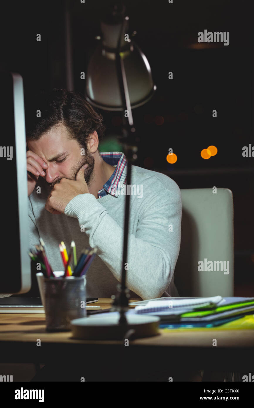 Anxious businessman in the office Stock Photo - Alamy