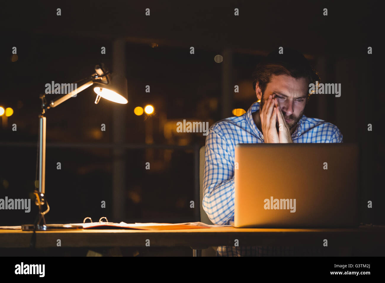 Male employee overworked desk hi-res stock photography and images - Alamy