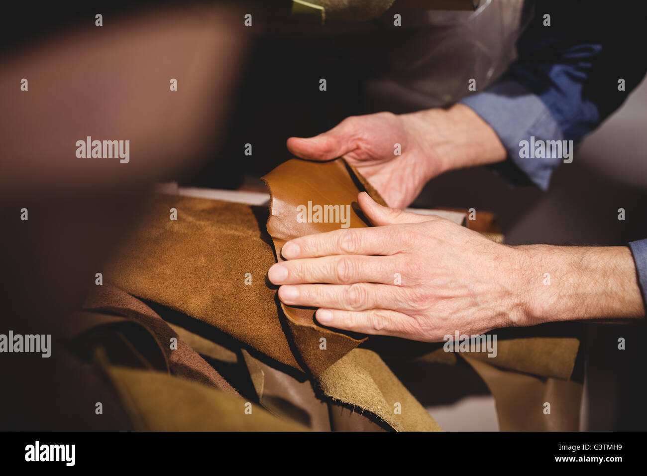Hands leather hi-res stock photography and images - Alamy