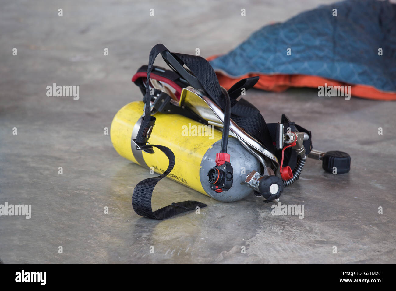 oxygen tank equipment for firefighter Stock Photo - Alamy