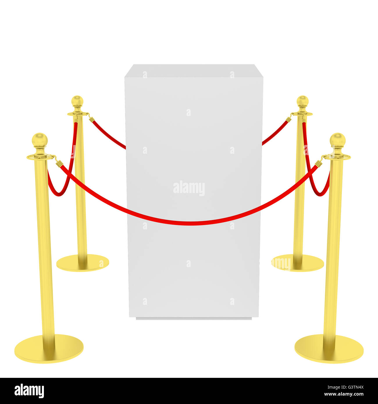 Showcase with tiled stand barriers for exhibit Stock Photo - Alamy