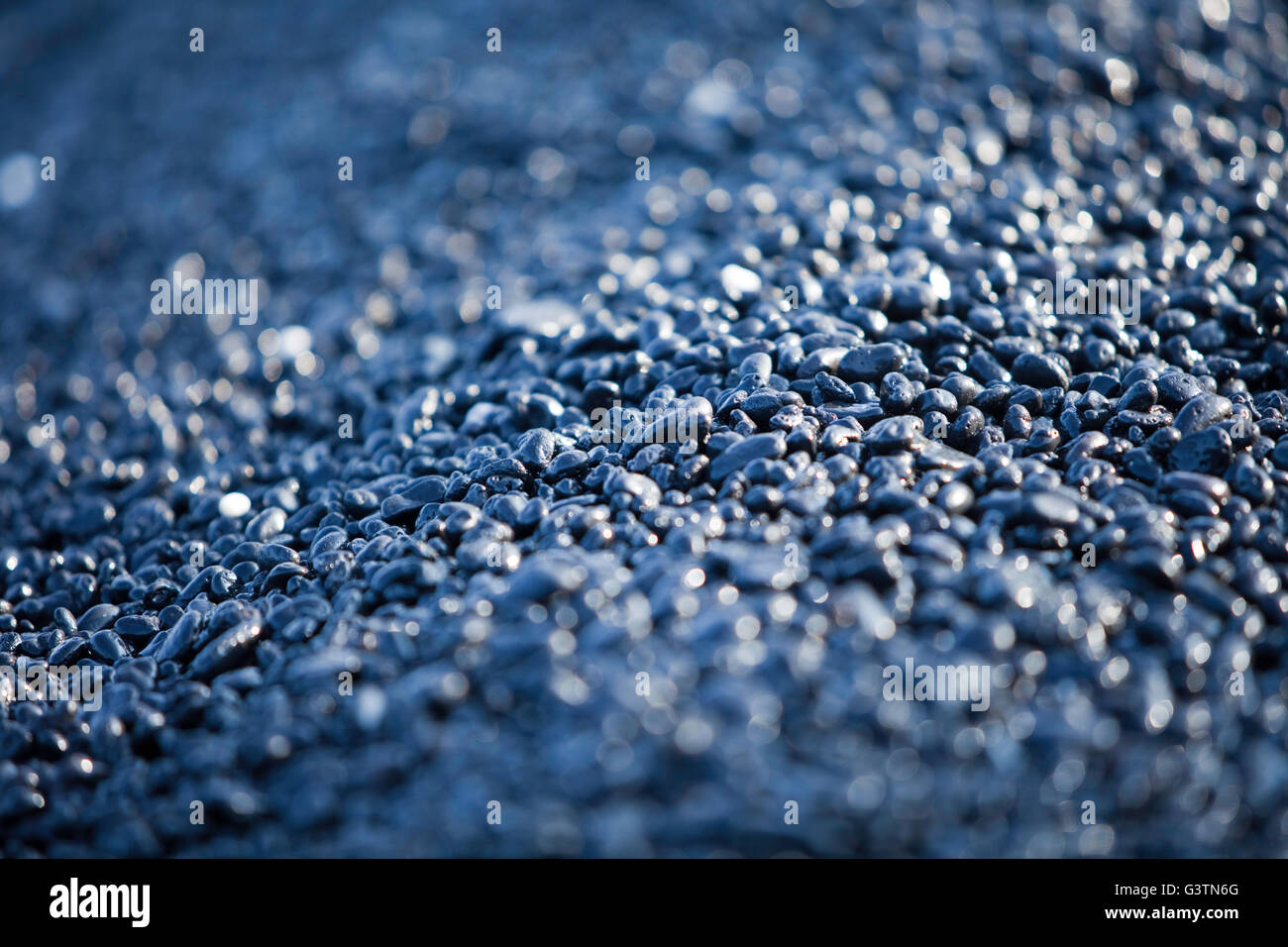 Black beach pebbles, Views of Kiholo Bay, Hawaii Island, Hawaii, USA ...