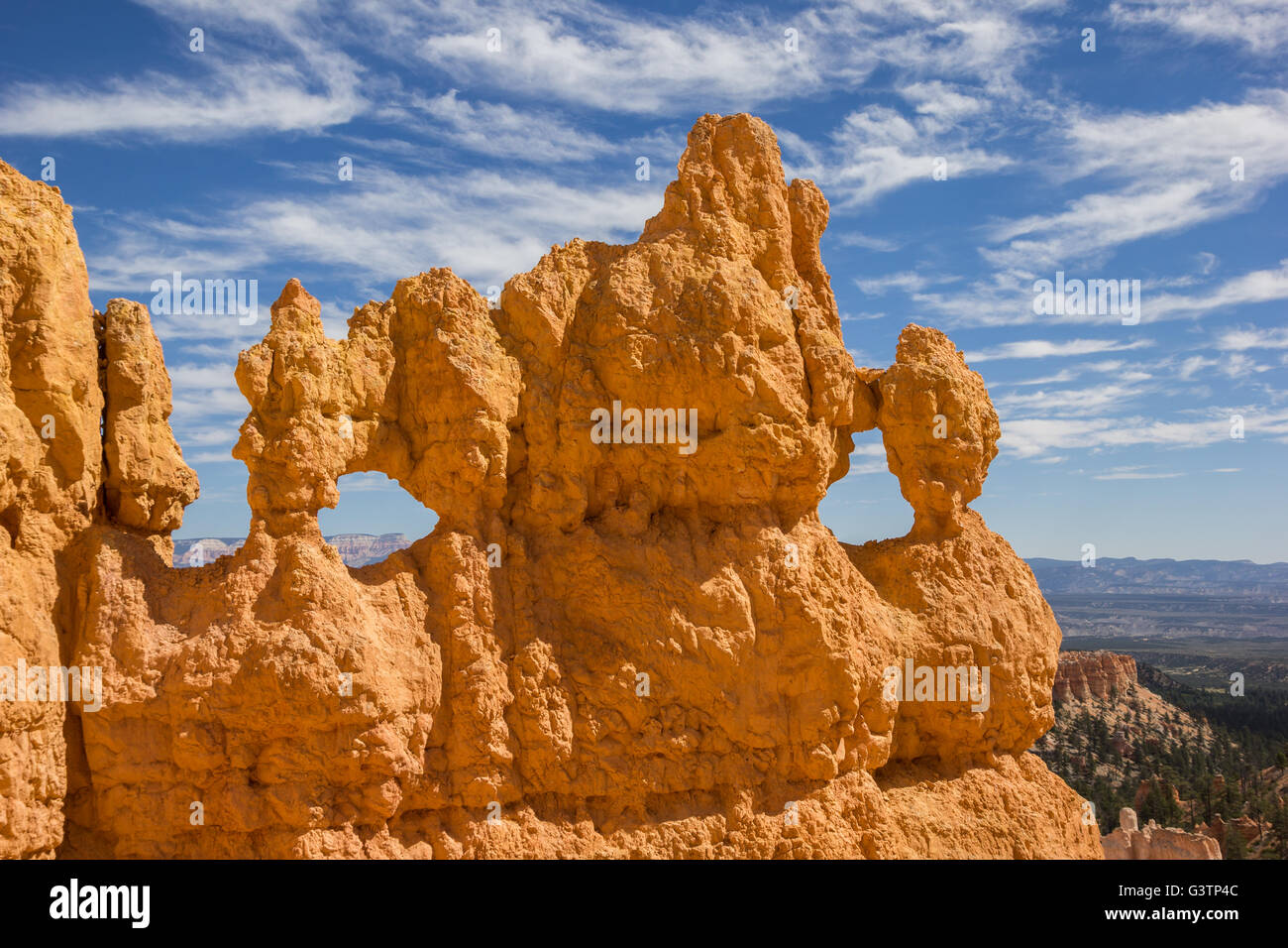 Holes in the rocks in Bryce Canyon National Park, Utah, America Stock ...