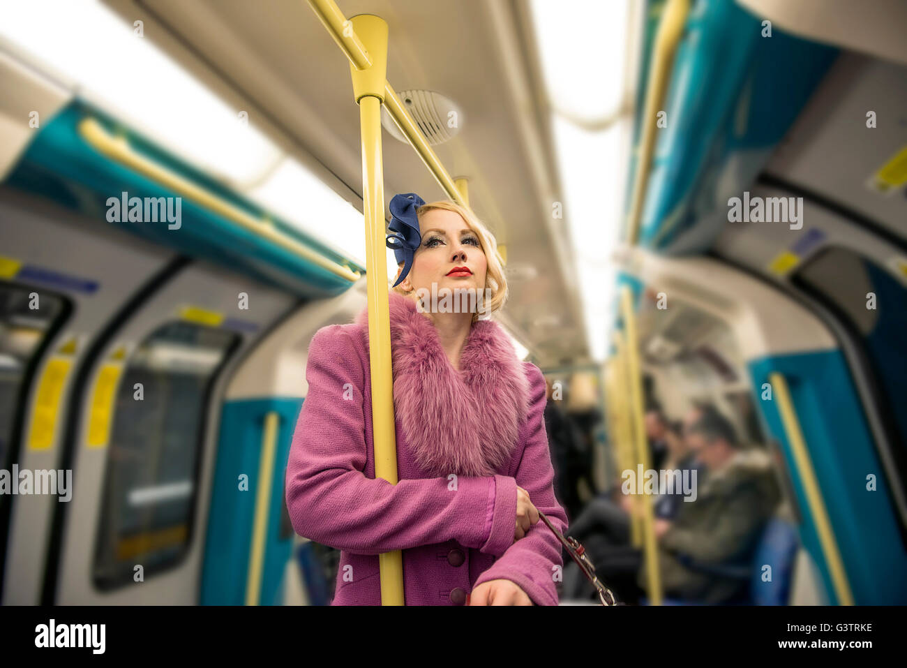 Old fashioned train and woman hi-res stock photography and images - Alamy