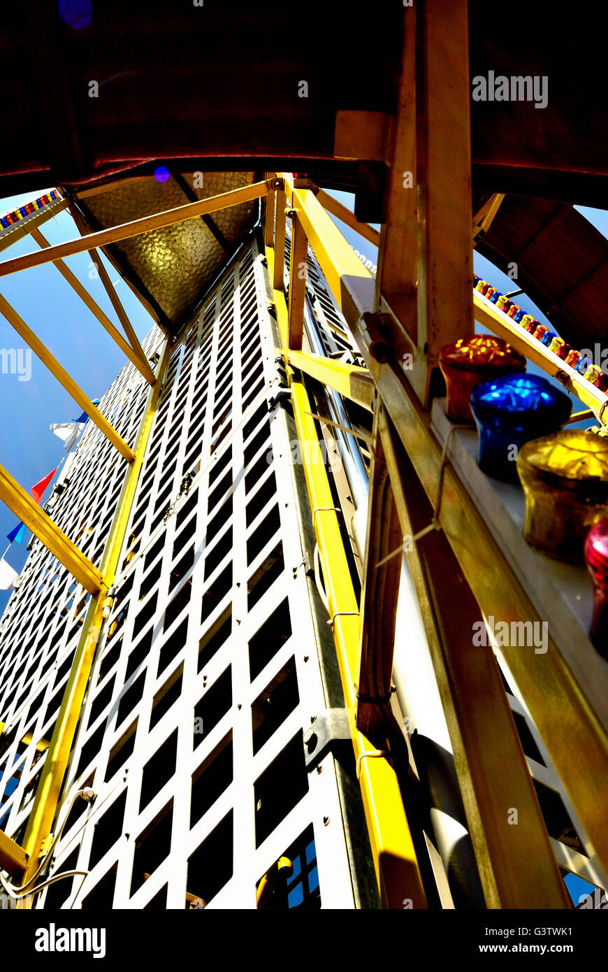 Looking up on a helter skelter slide ride Stock Photo - Alamy