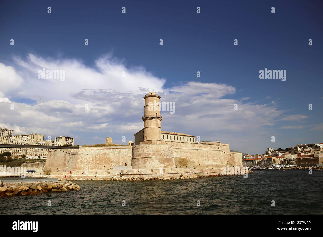Fort Saint-Jean in the late afternoon light, Marseille, France, Europe ...