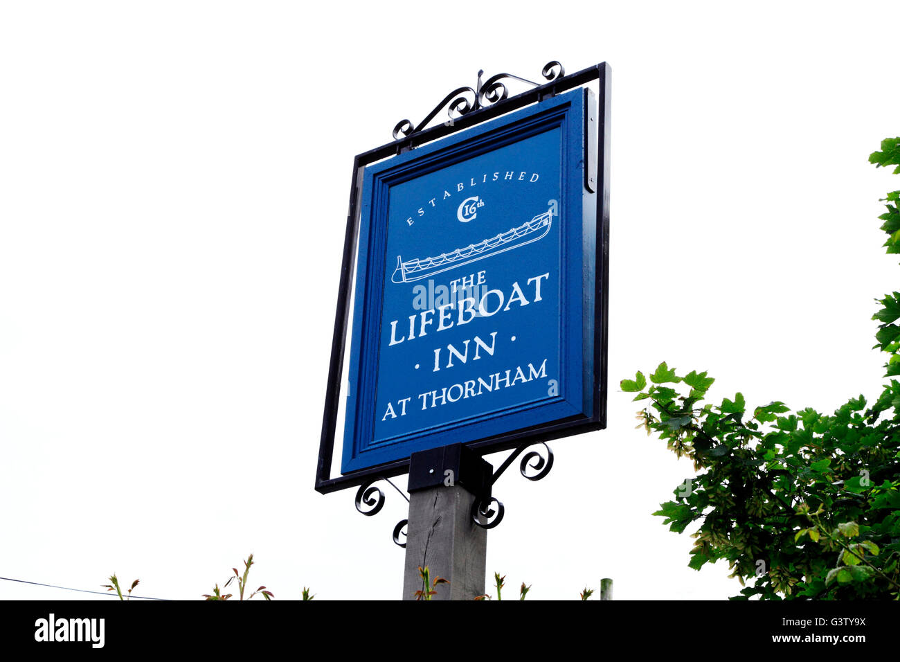 Lifeboat Inn, Thornham, Pub Sign, newly erected 2016, Norfolk, England ...