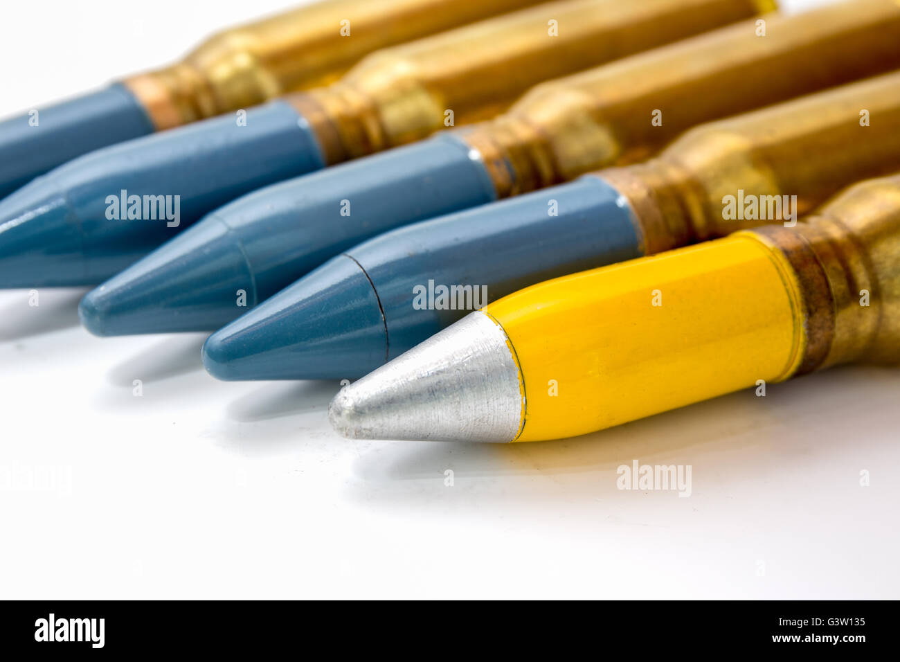 20 MM aircraft cannon shell on white background Stock Photo - Alamy