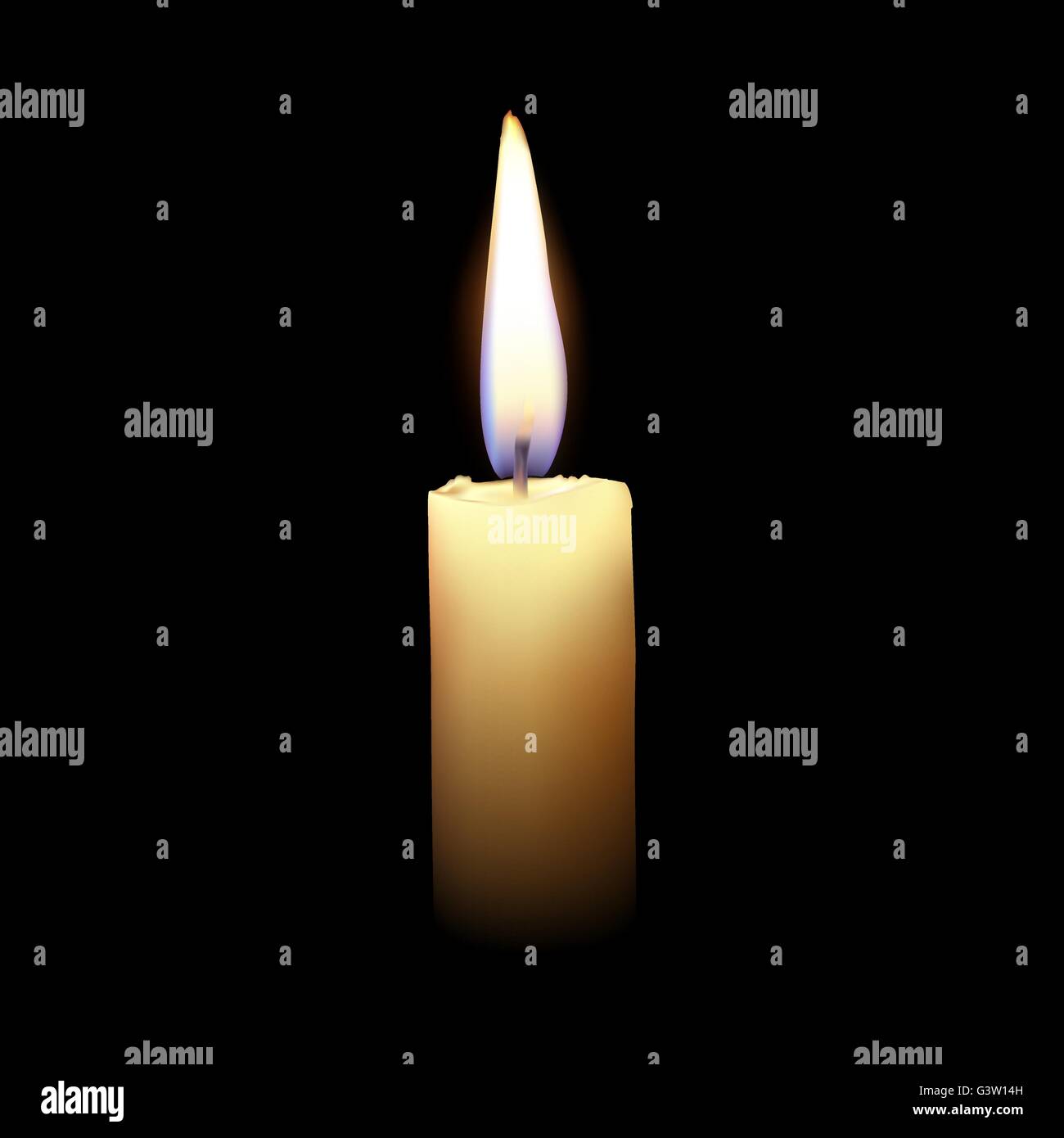 Paraffin candle burning flame Stock Vector Images - Alamy
