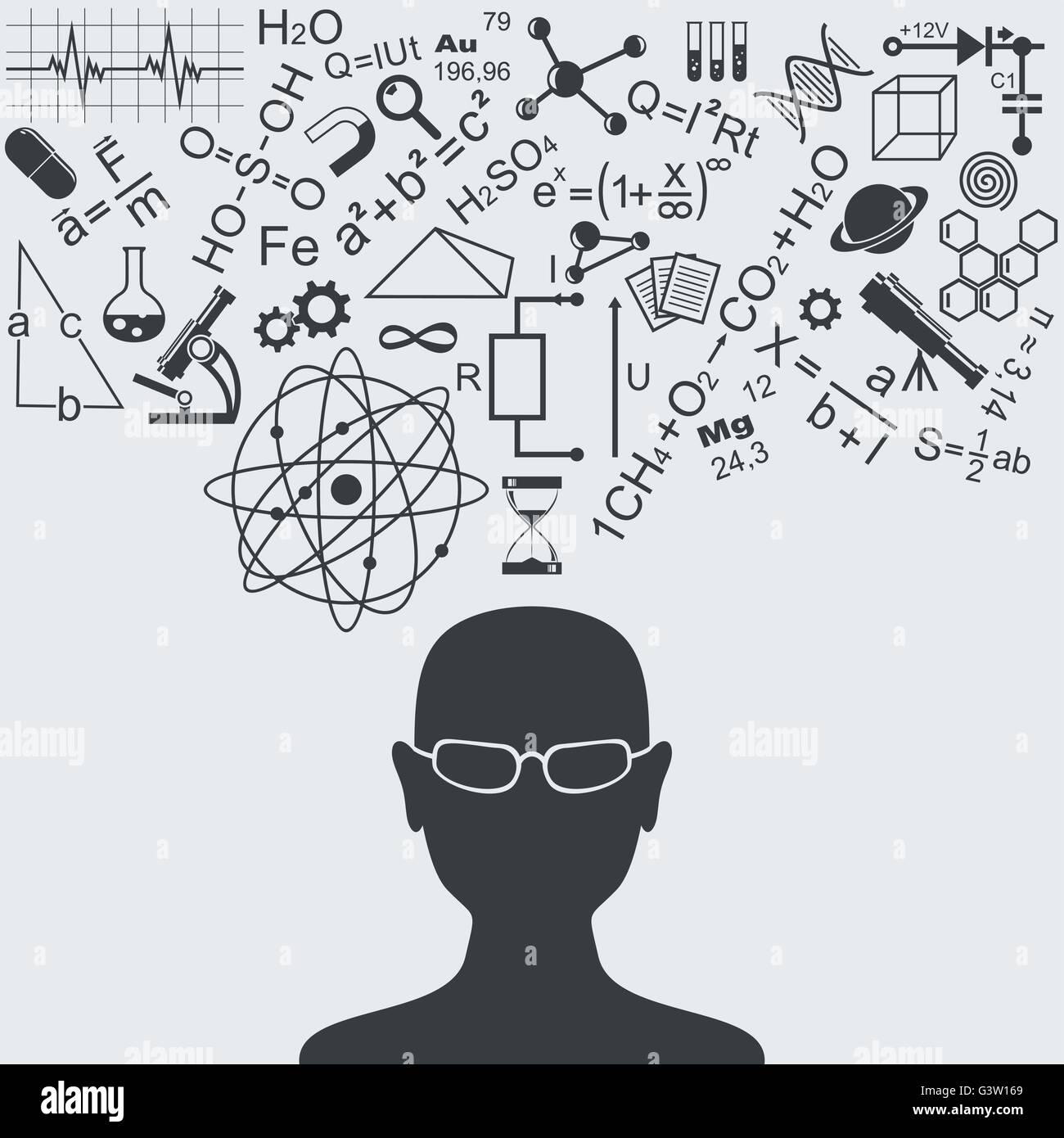 Mathematics formula head Stock Vector Images - Alamy