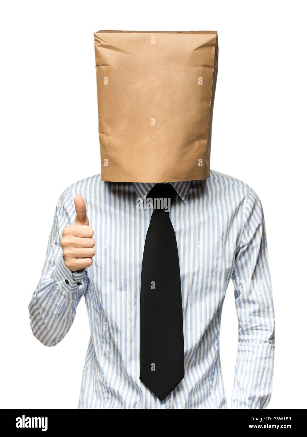 young man covering his head using a paper bag Stock Photo - Alamy