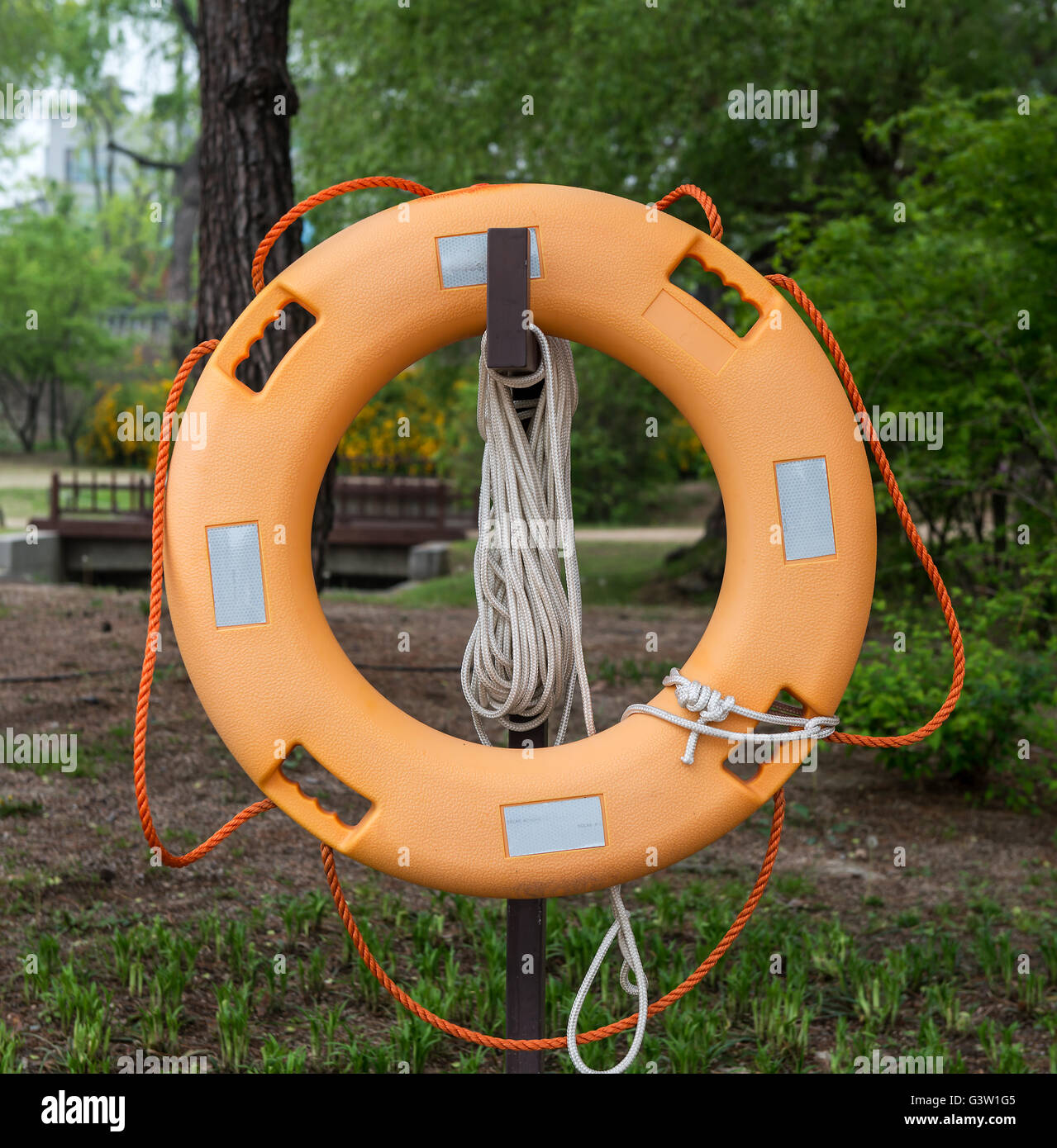 life ring / Orange Life preserver Stock Photo - Alamy