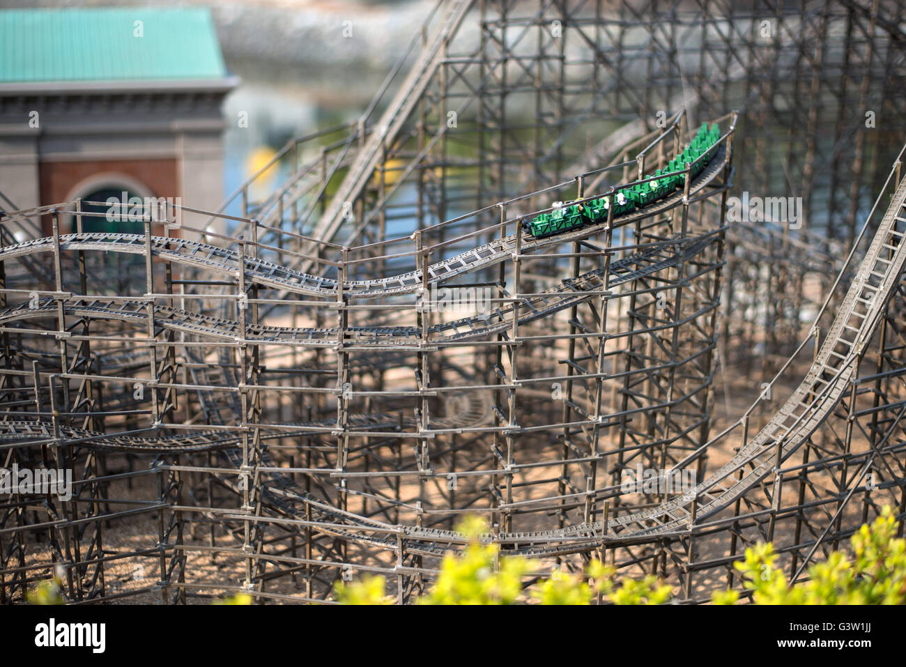 Miniature Wooden Roller Coaster Stock Photo - Alamy