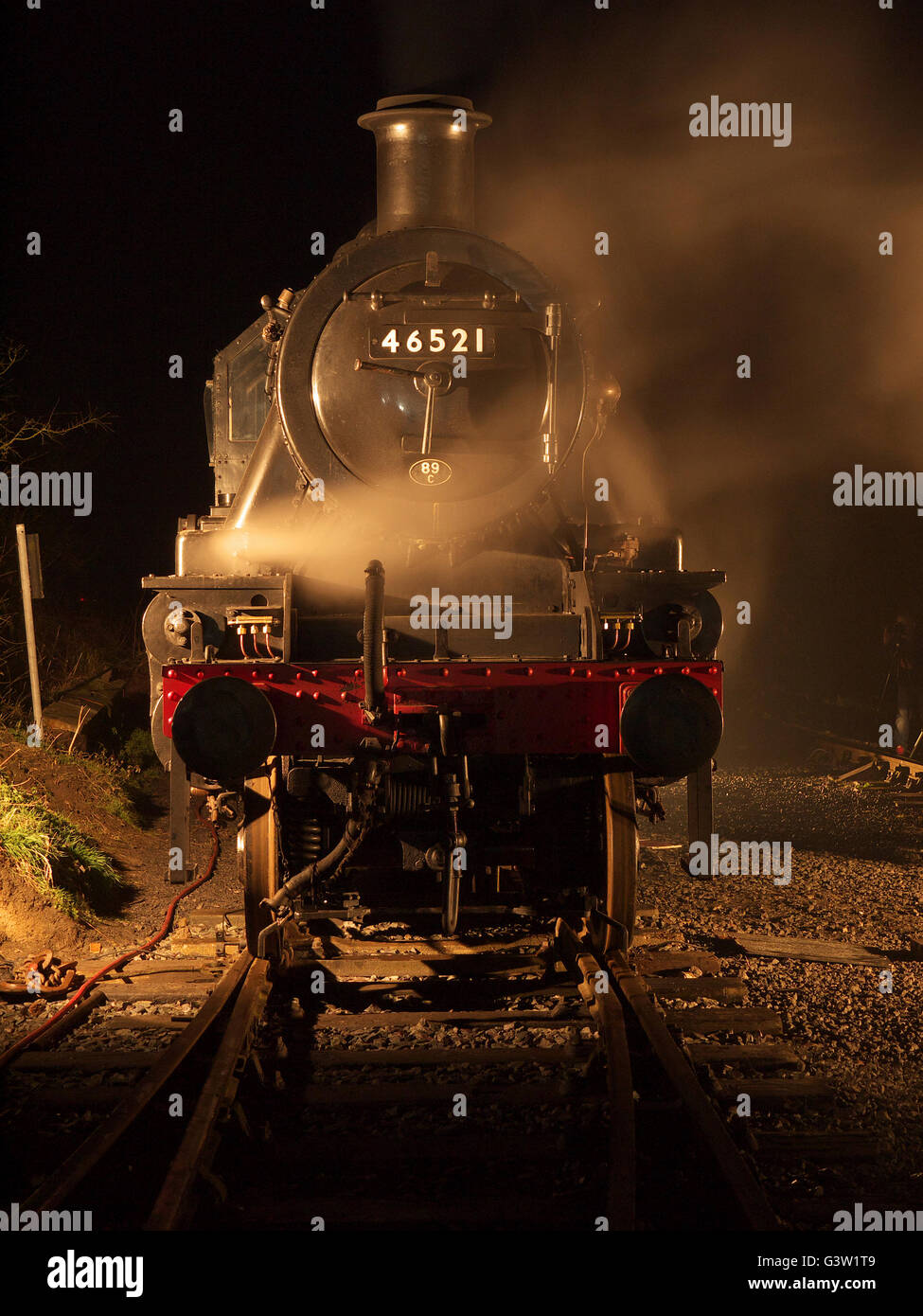 46521 Ivatt Class 2 2-6-0 steam locomotive at the Lincolnshire Wolds ...