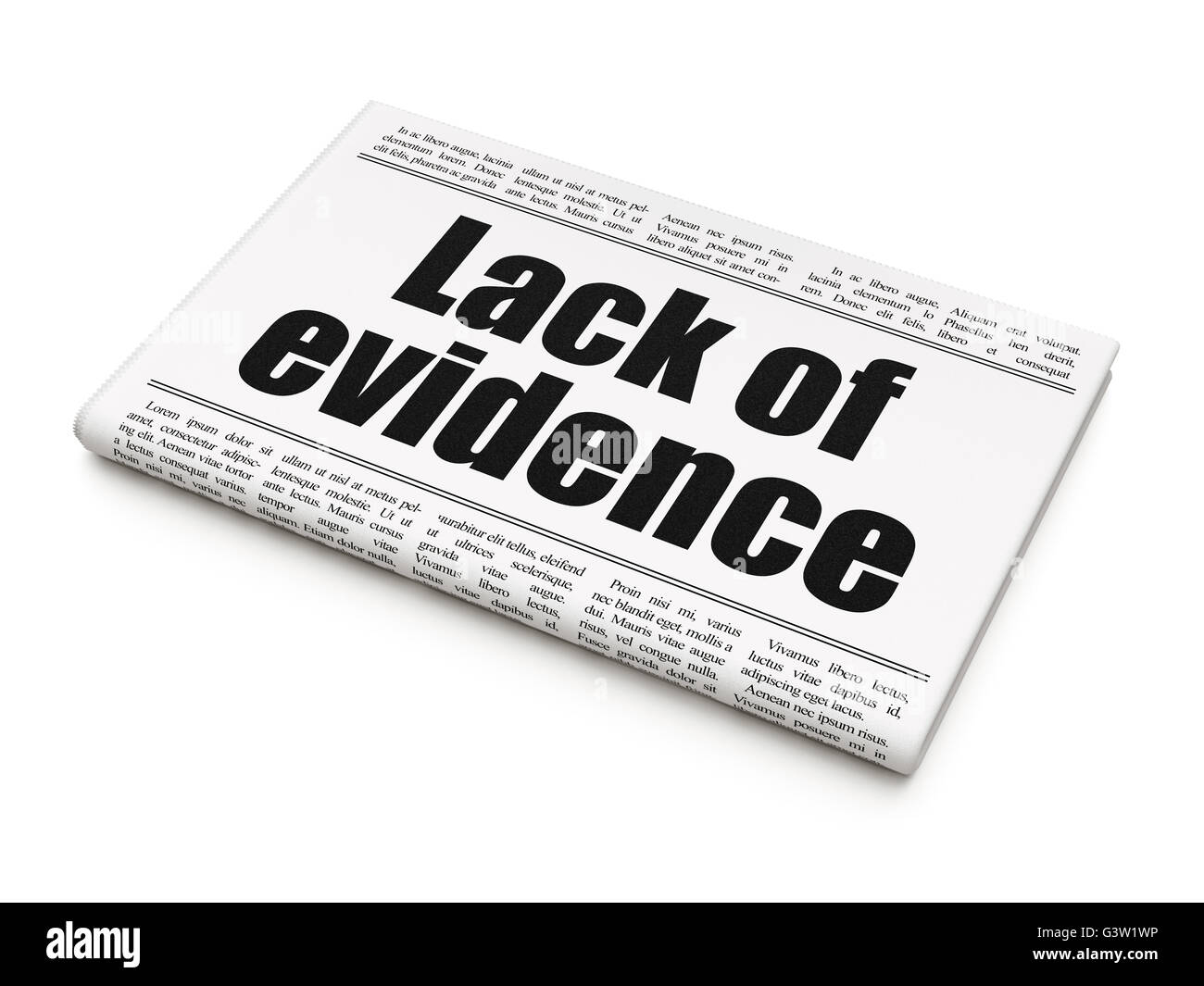 Law concept: newspaper headline Lack Of Evidence Stock Photo - Alamy