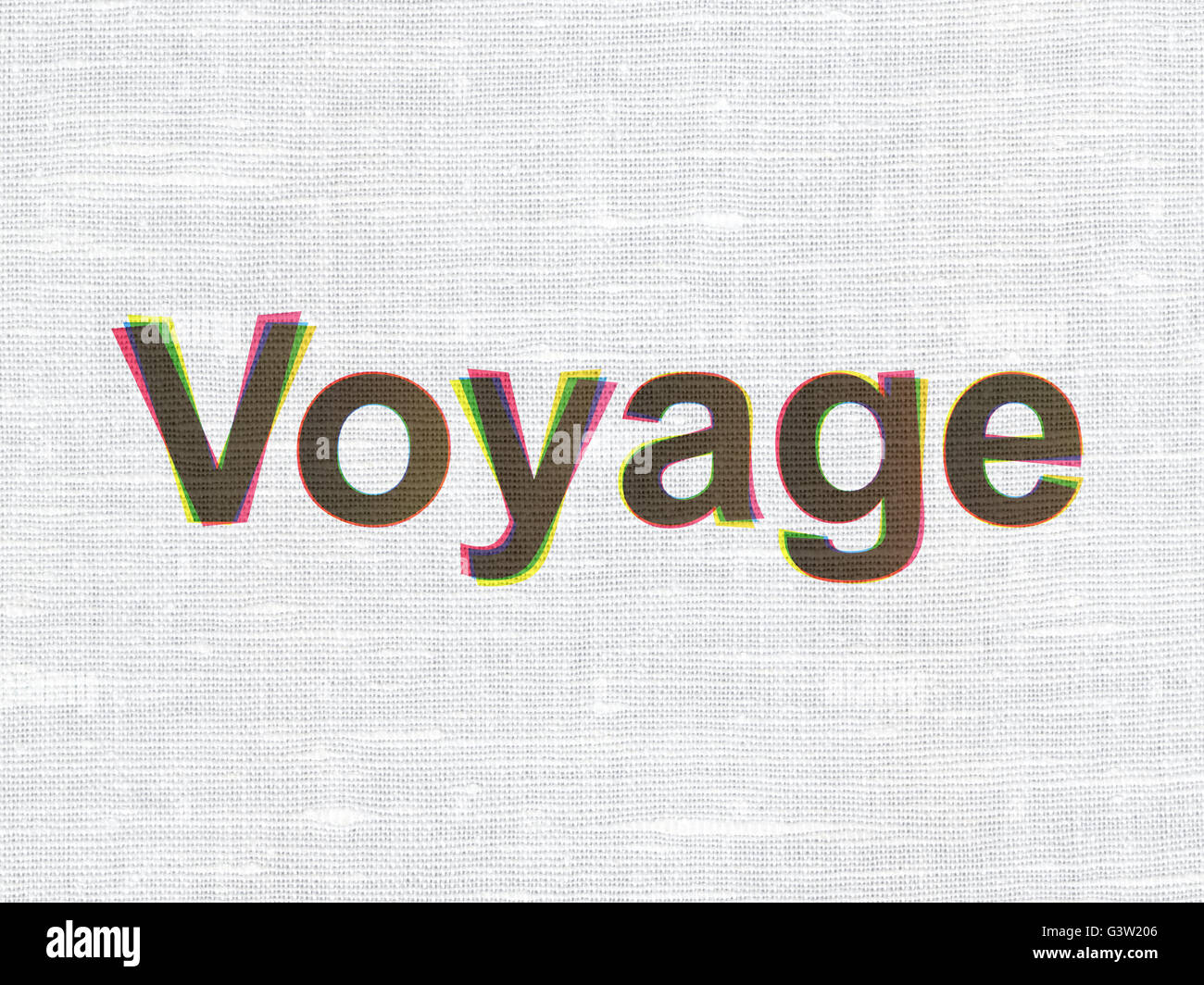 Vacation concept: Voyage on fabric texture background Stock Photo - Alamy