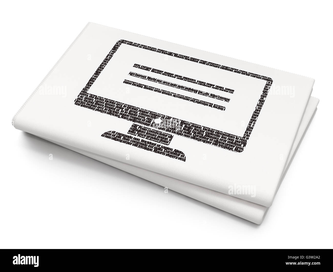 Programming concept: Monitor on Blank Newspaper background Stock Photo ...