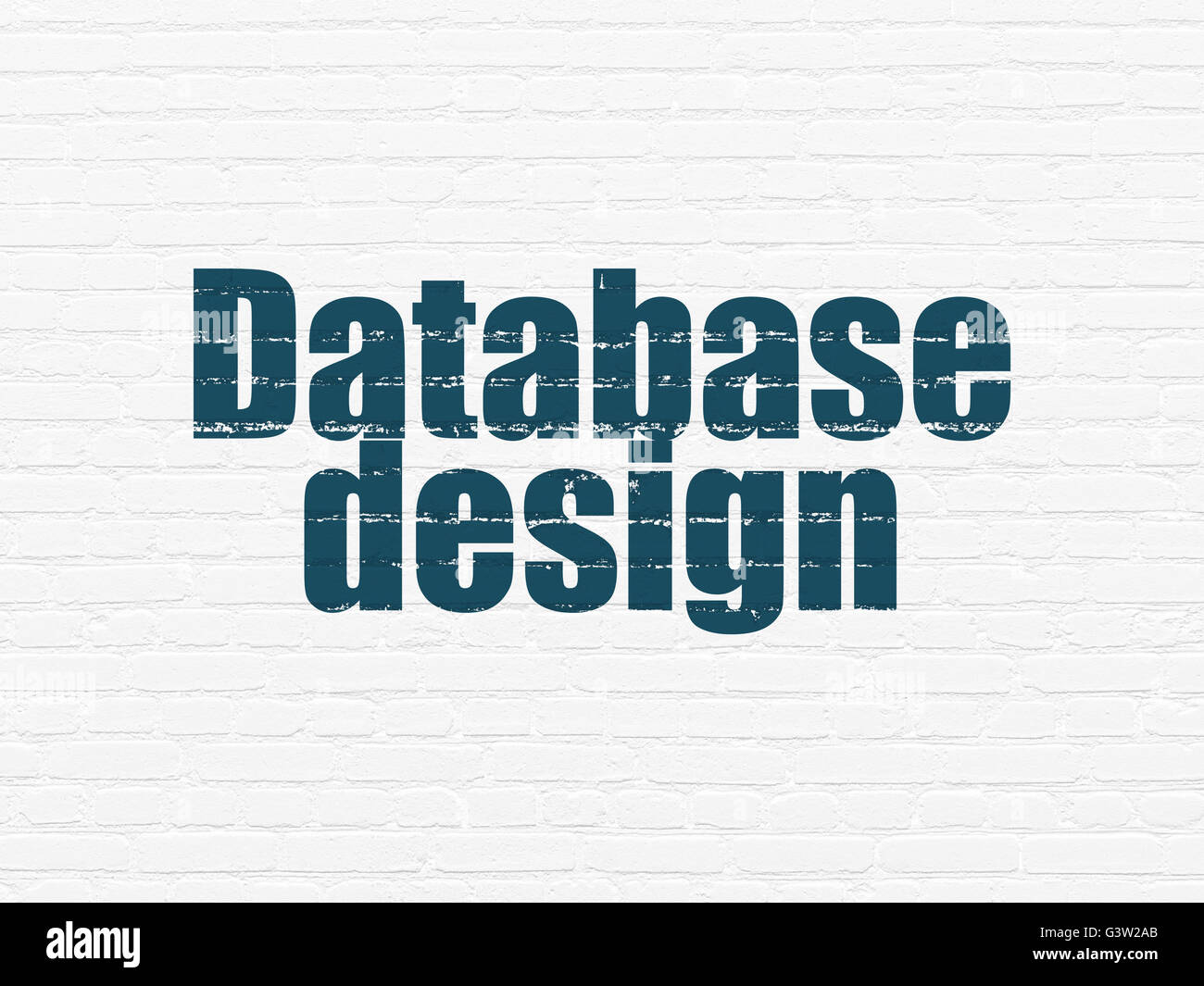 Software concept: Database Design on wall background Stock Photo - Alamy