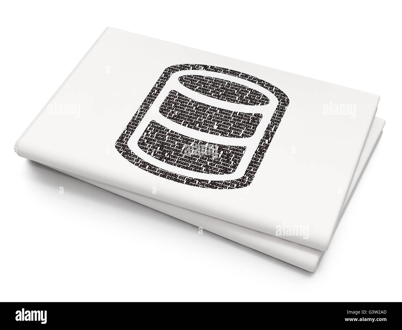 Programming concept: Database on Blank Newspaper background Stock Photo ...