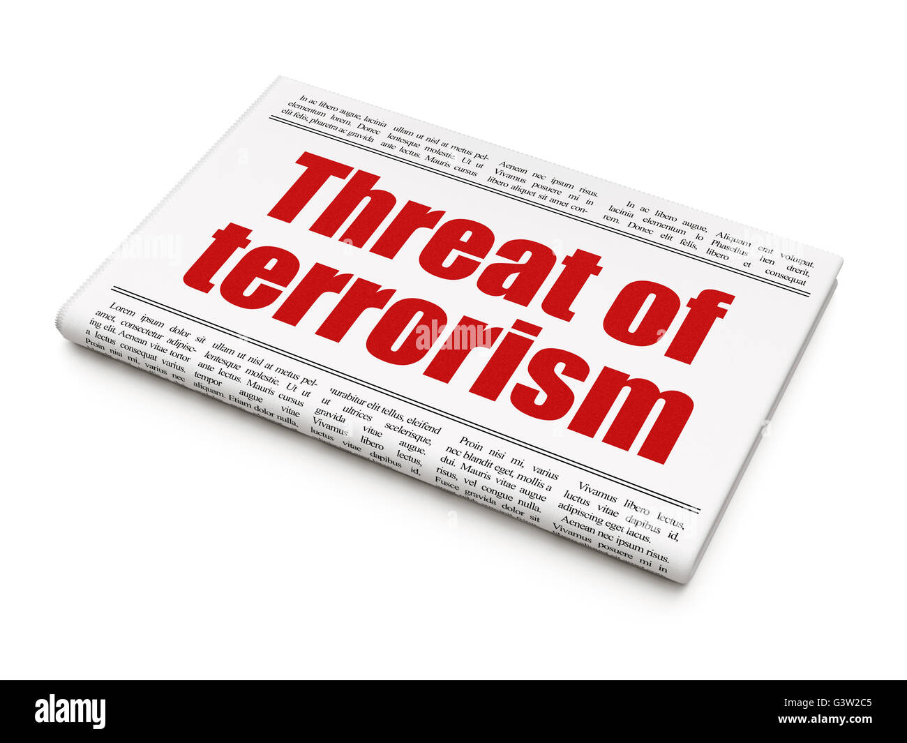 Political concept: newspaper headline Threat Of Terrorism Stock Photo ...