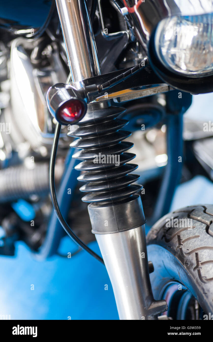 Color shot of a motorcycle front fork shock absorber Stock Photo - Alamy
