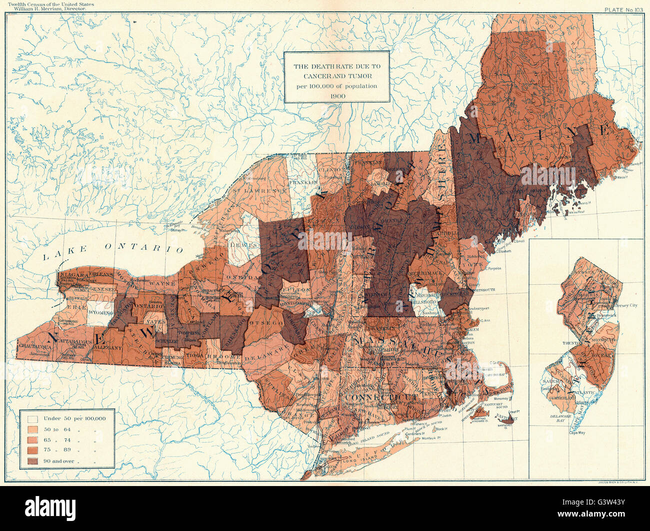 USA: Death rate due to Cancer & Tumor per 100, 000 of population , 1900 ...