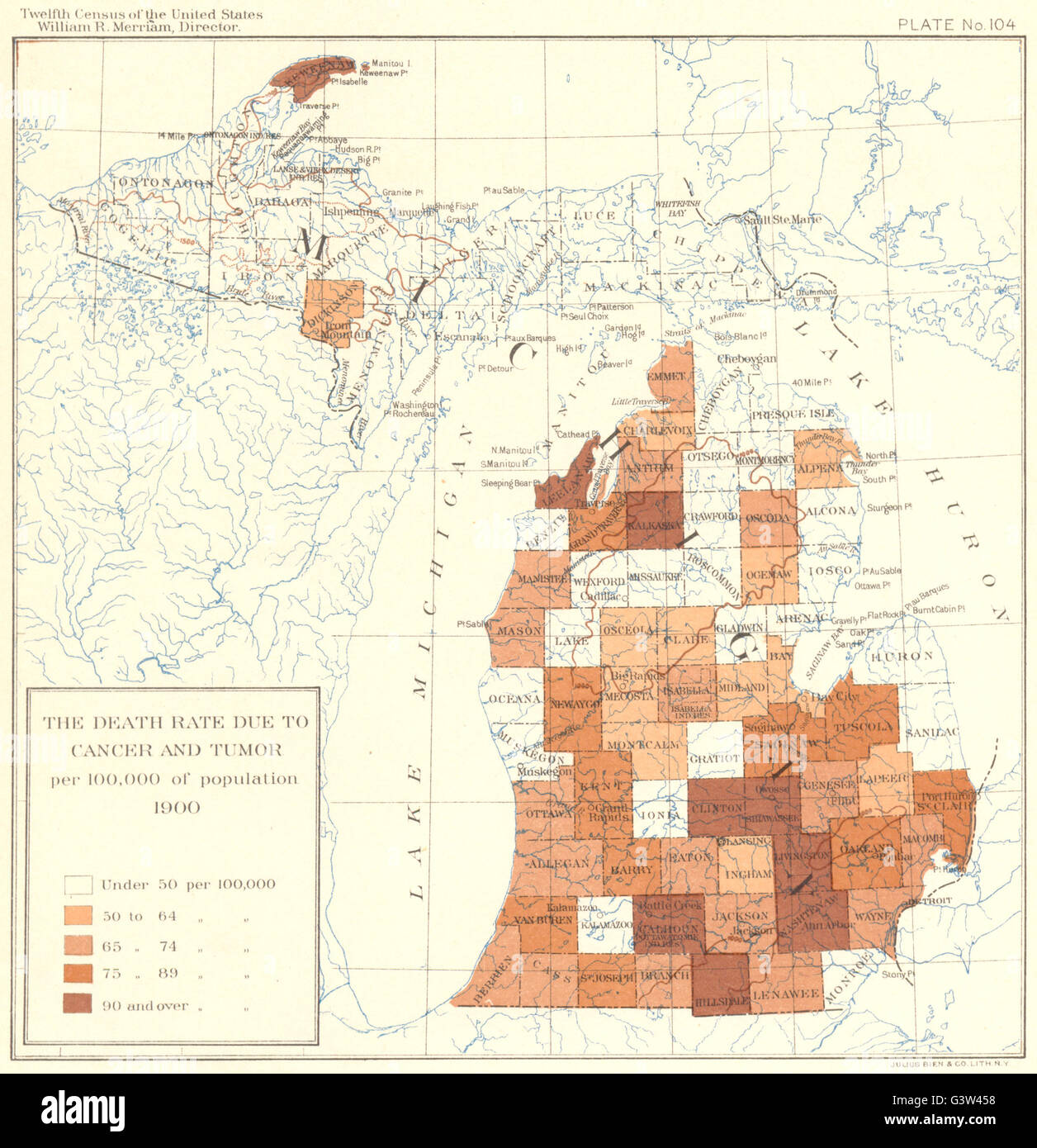 USA: Death rate due to Cancer & Tumor per 100, 000 of population , 1900 ...
