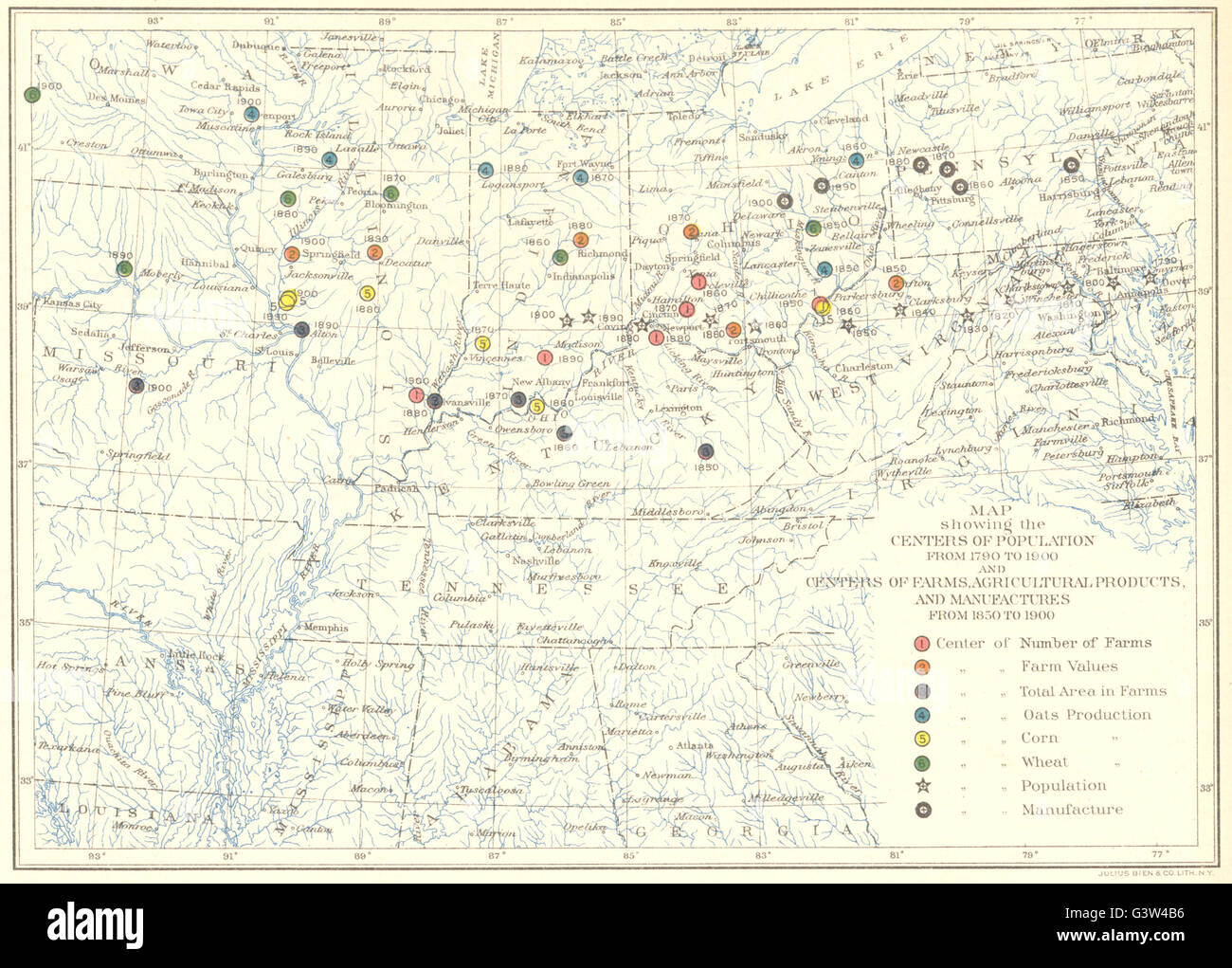 Map of usa 1790 hi-res stock photography and images - Alamy