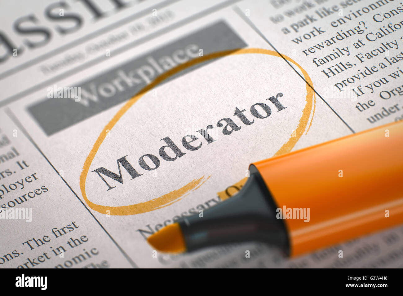 Moderator hi-res stock photography and images - Alamy